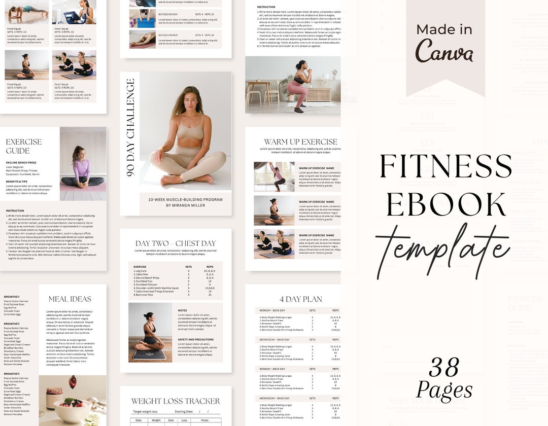 Fitness Ebook Template | Fitness Program Planner | Fitness Yoga Coach ...