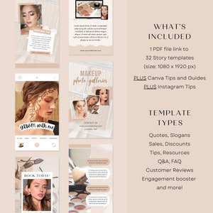 Makeup Artist Instagram Story Templates | Beauty Skincare Instagram ...
