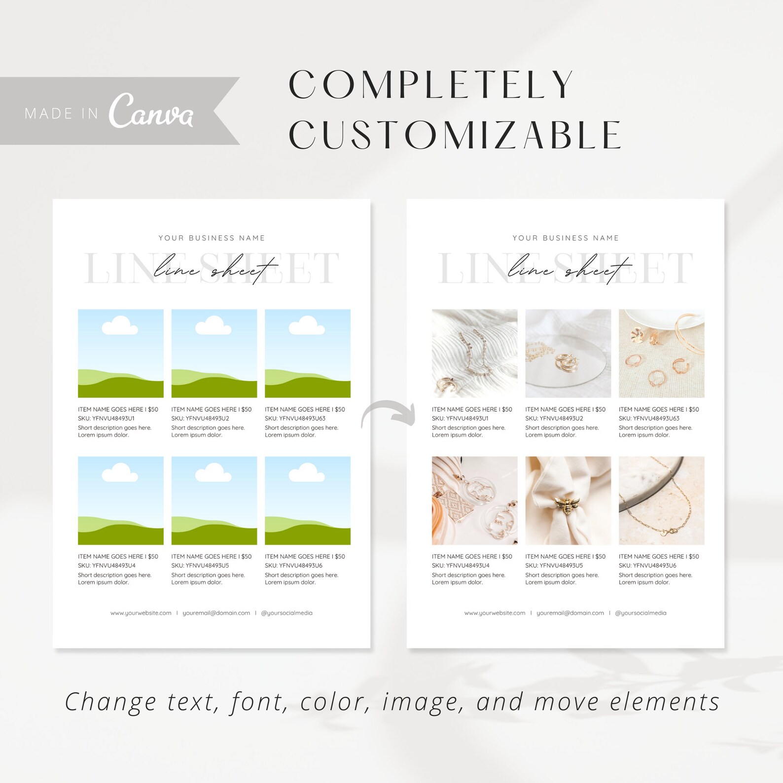 Line Sheet Canva Template Editable Price List Template - Etsy