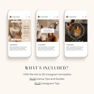 Candle Instagram Post Template Social Media Bundle Candle Businesses ...