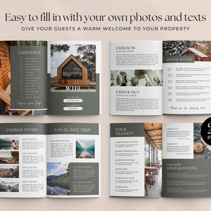 Wood Cabin Welcome Book Airbnb Welcome Book Template Vacation Short ...