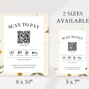 Scan to Pay Sign | QR Code Sign | Printable Payment Sign | Accepted ...