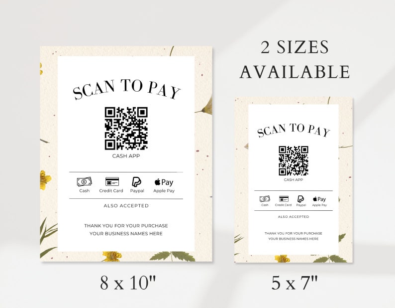 Scan to Pay Sign QR Code Sign Printable Payment Sign - Etsy