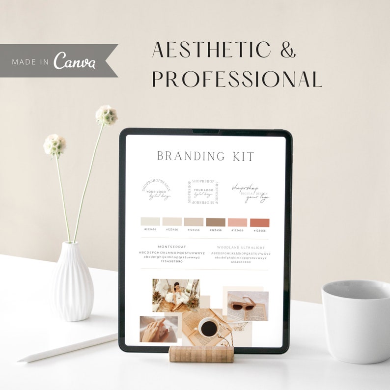 Brand Kit Template | Mini Brand Board Template | Premade Neutral ...