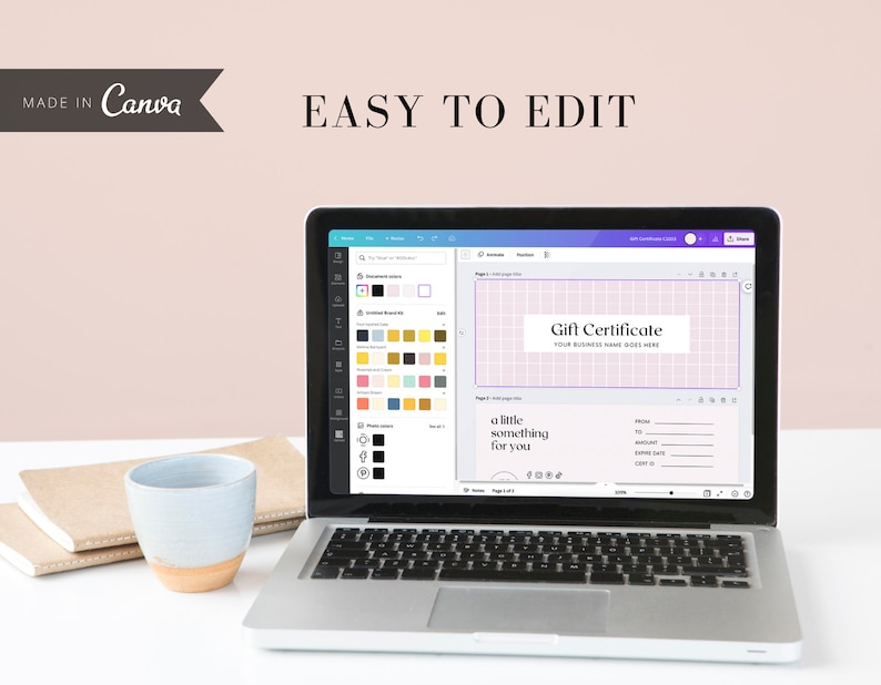 Gift Certificate Template DIY Gift Card Printable Gift - Etsy