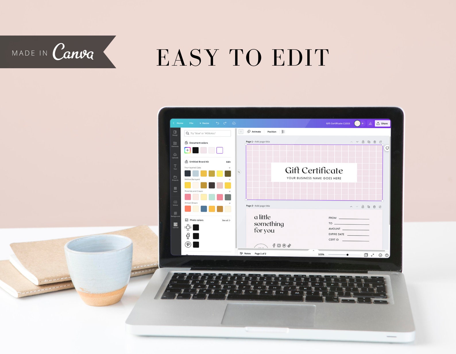 Gift Certificate Template DIY Gift Card Printable Gift - Etsy