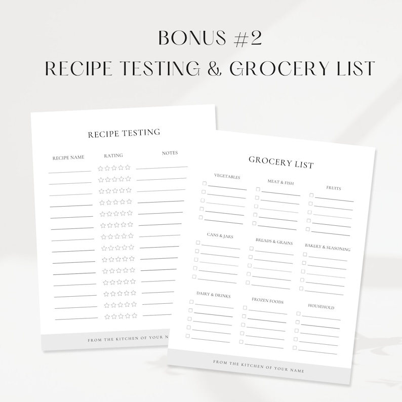 Recipe Template Editable Recipe Sheet Template Printable - Etsy