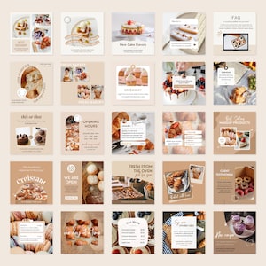 Bakery Instagram Post Templates Café Instagram Template Cake Business ...