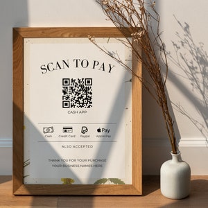 Scan to Pay Sign | QR Code Sign | Printable Payment Sign | Accepted ...