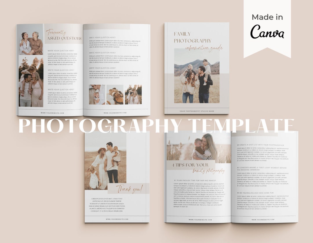 Family Photography Welcome Guide Template| Client Guide Template ...