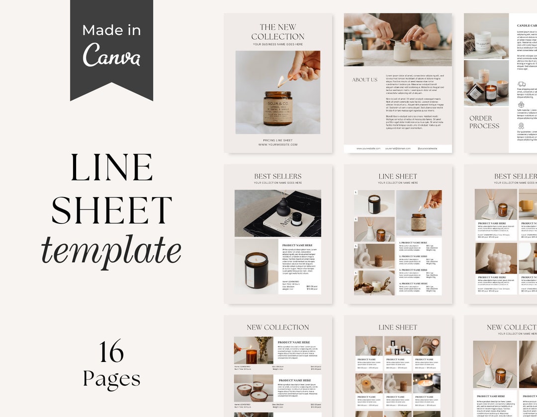 Line Sheet for Wholesale |business Catalog Template| Price List ...