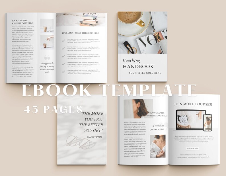 Editable Workbook Template Canva Coaching Ebook Template | Etsy
