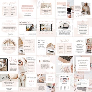 Virtual Assistant Instagram Templates | VA Instagram Posts | VA Social ...