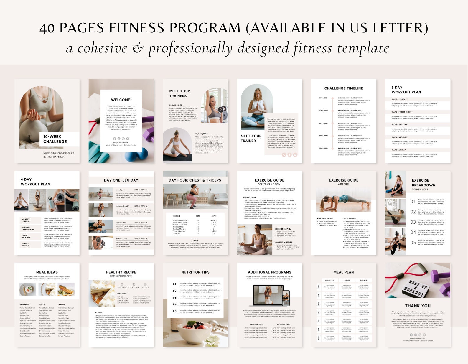 Fitness Ebook Template Fitness Program Planner Fitness - Etsy UK