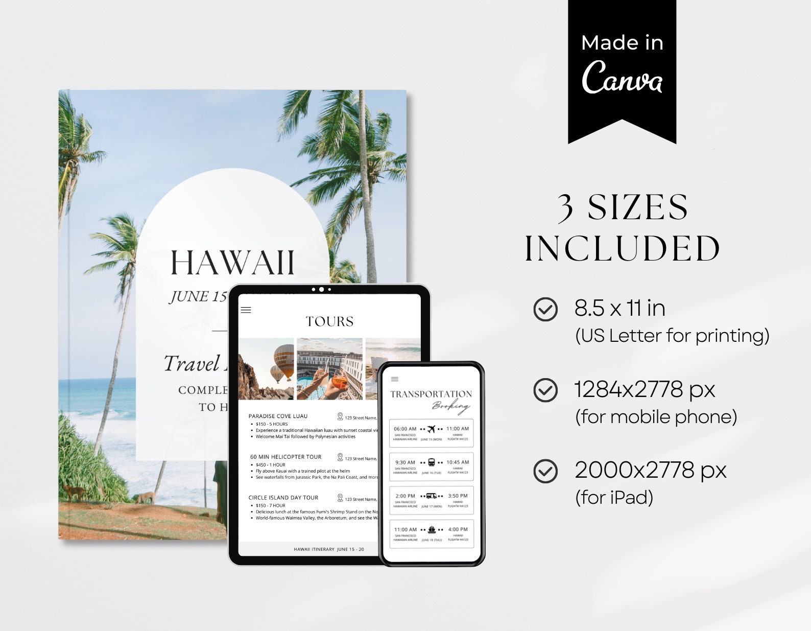 Travel Itinerary Template | Printable Travel Guide | Travel Agent ...