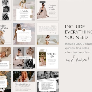 Virtual Assistant Instagram Templates | Social Media Manager Templates ...