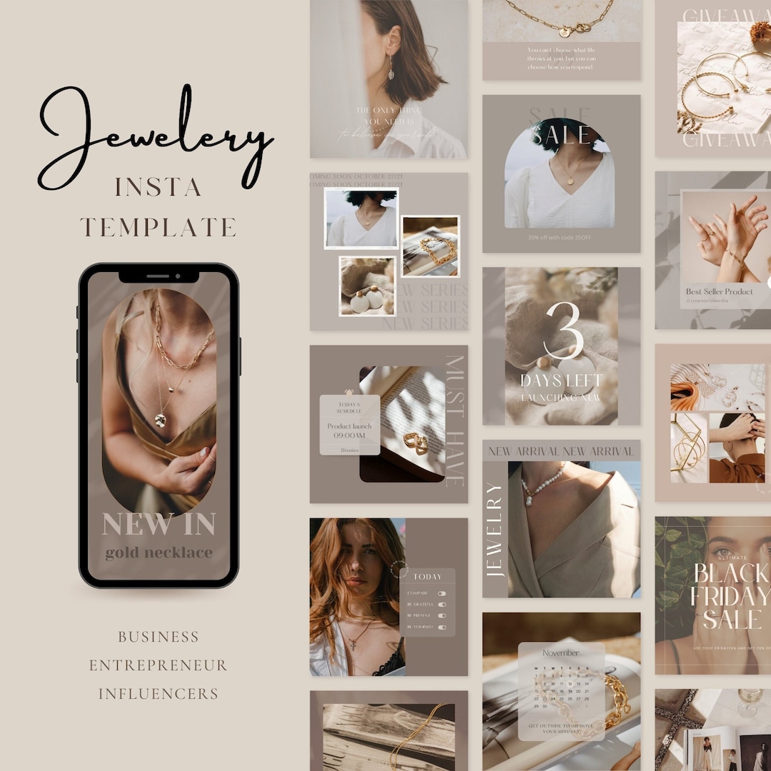 Jewelry Instagram Post Templates Jewellery Social Media Branding jewelry-instagram-post-templates-jewellery-social-media-branding
