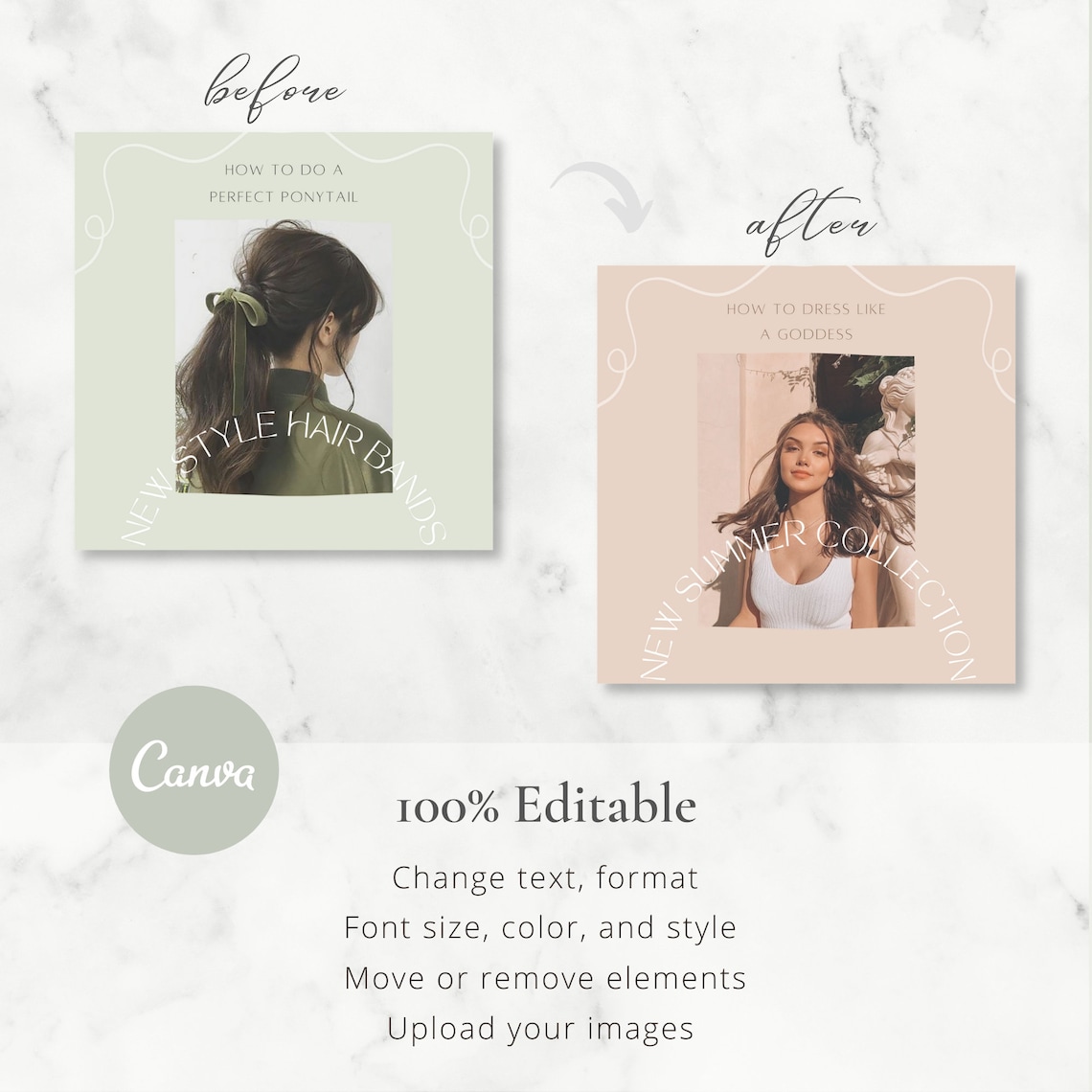 Green Instagram Templates Minimalist Instagram Post Template - Etsy