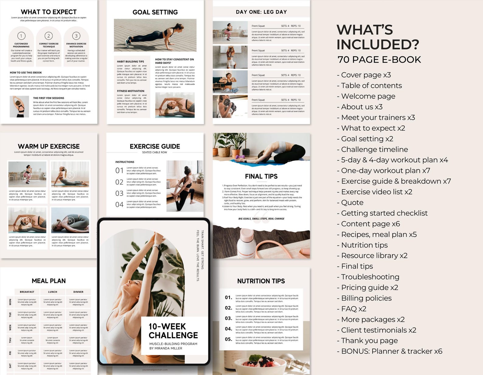 Fitness Ebook Template | Fitness Program Planner | Fitness Yoga Coach ...