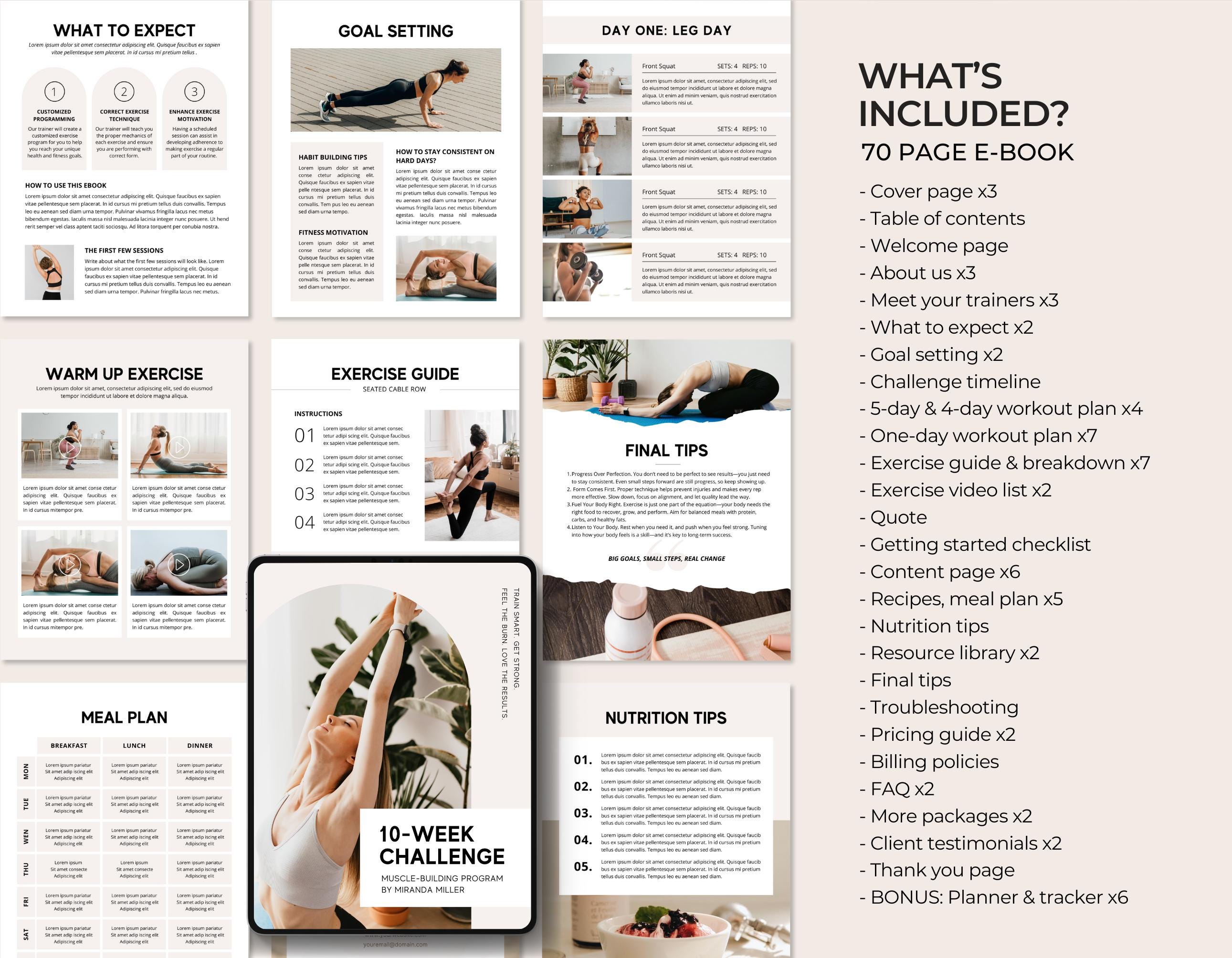 Fitness Ebook Template | Fitness Program Planner | Fitness Yoga Coach ...