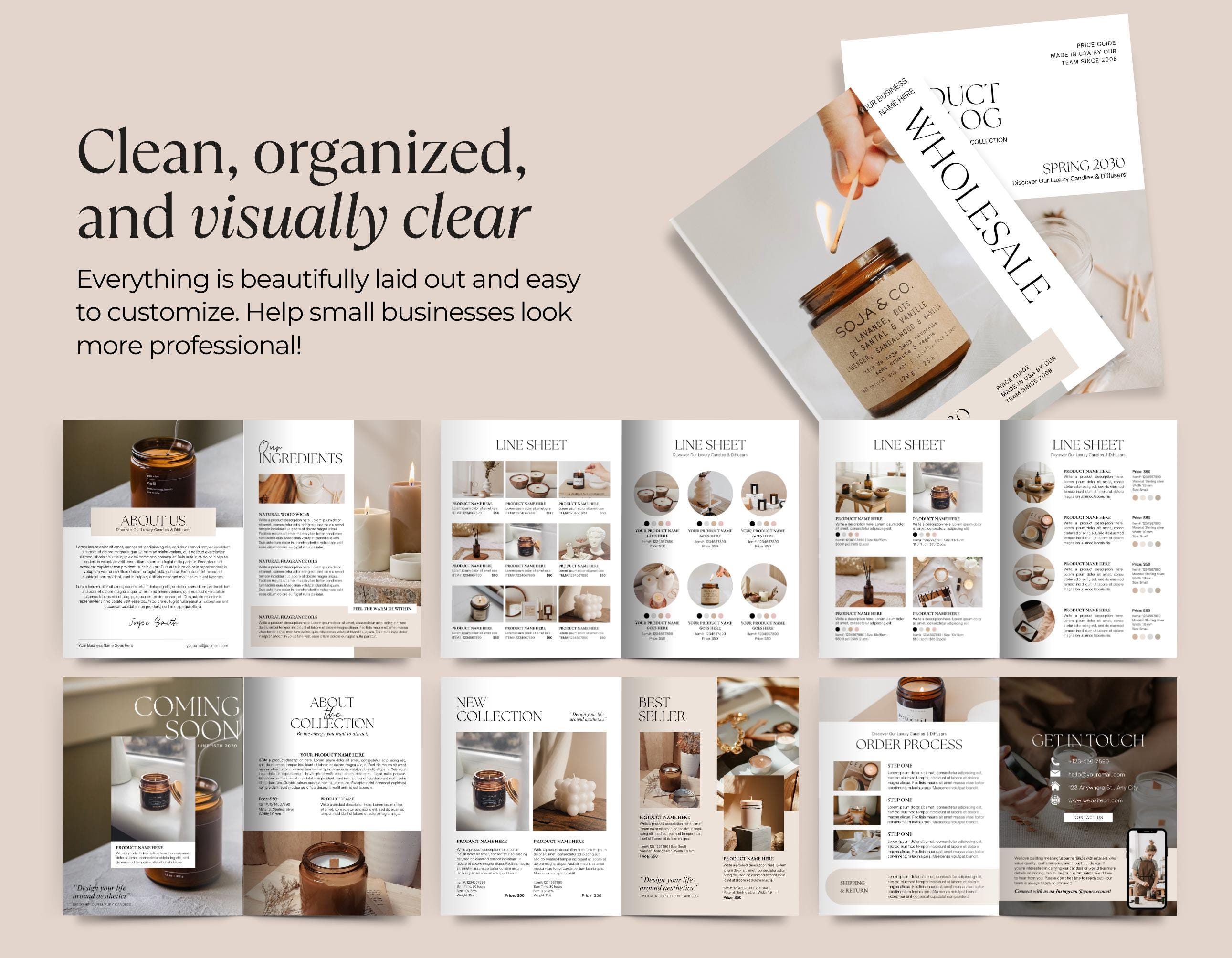 Wholesale Line Sheet Template | Business Catalog Template | Product ...