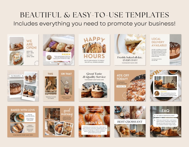 Bakery Instagram Templates | Instagram Template Food | Cake Social ...