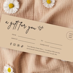 Gift Certificate Template | DIY Gift Card | Printable Gift Voucher ...