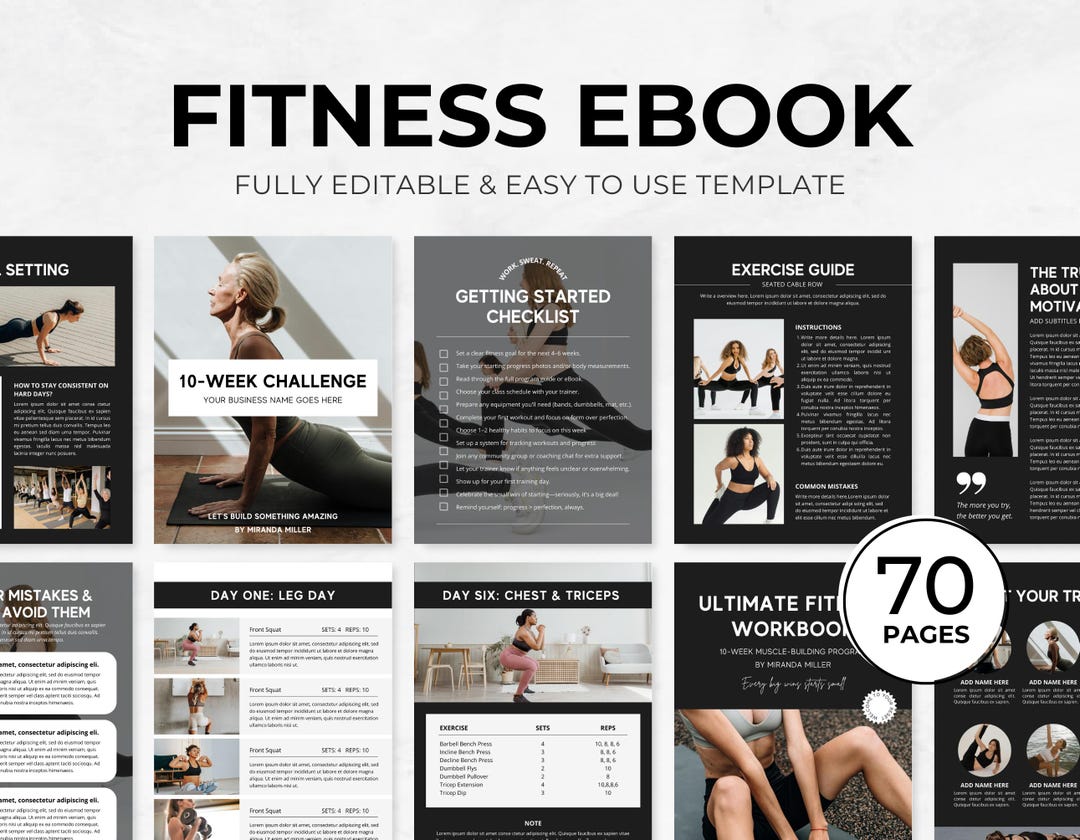 Fitness Ebook Template| Workout Plan Fitness Ebook | Fitness Planner ...