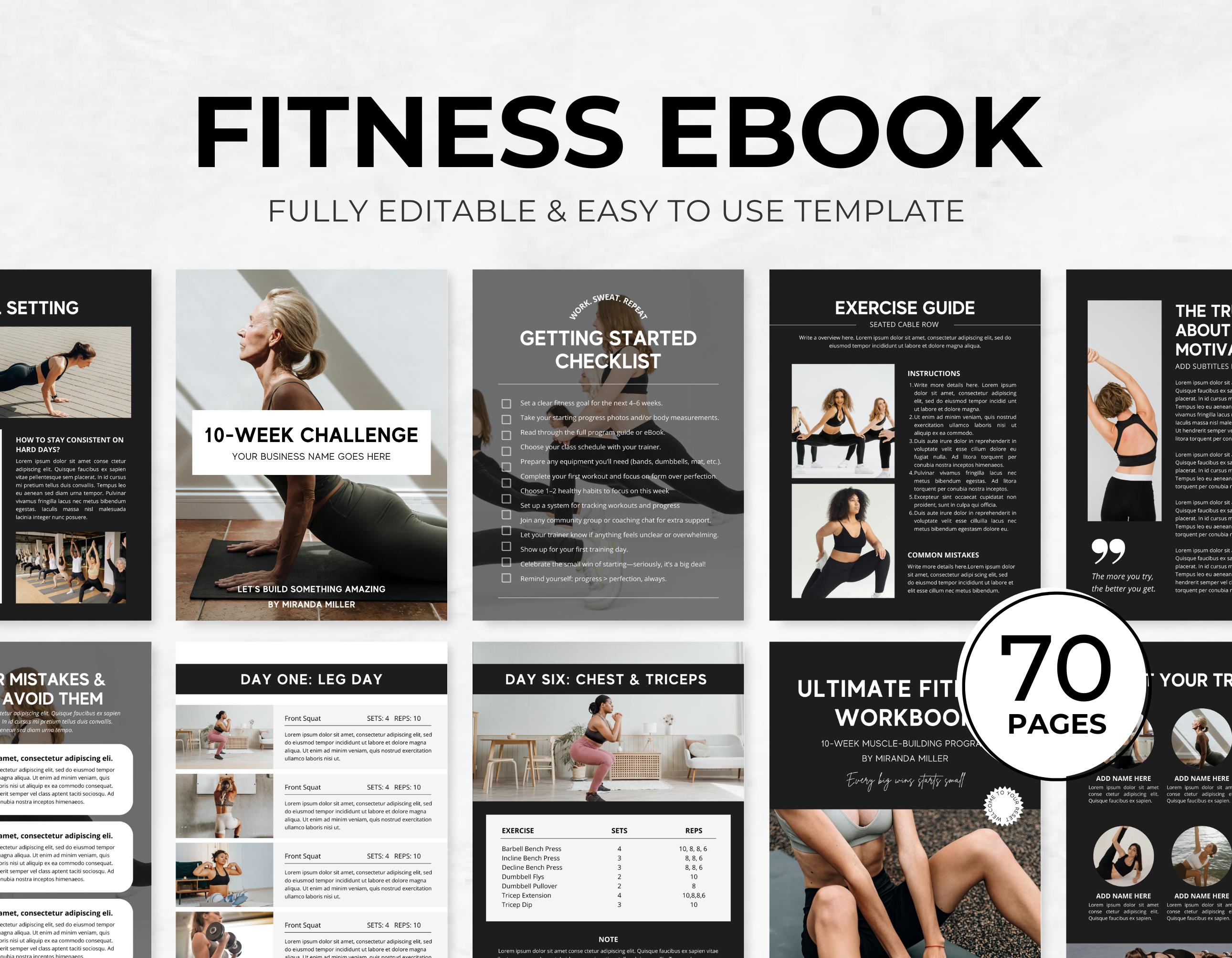 Fitness Ebook Template| Workout Plan Fitness Ebook | Fitness Planner ...