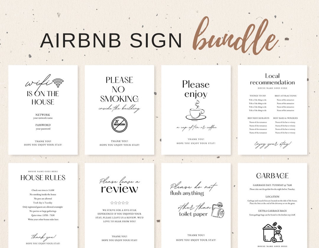 Airbnb Welcome Sign Welcome Guide Airbnb Check Out - Etsy
