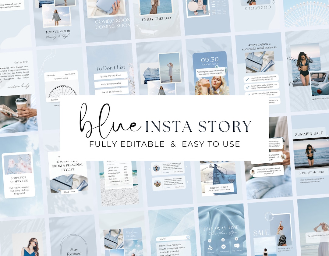 Blue Instagram Templates | Instagram Feed for Influencer | Social Media ...