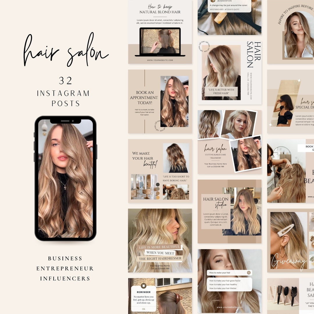 Hair Stylist Instagram Post Template Hair Beauty Salon Social Media ...