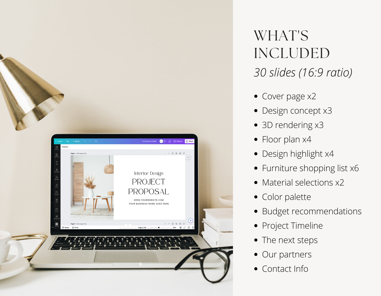 Interior Design Template | Client Presentation Template | Interior ...