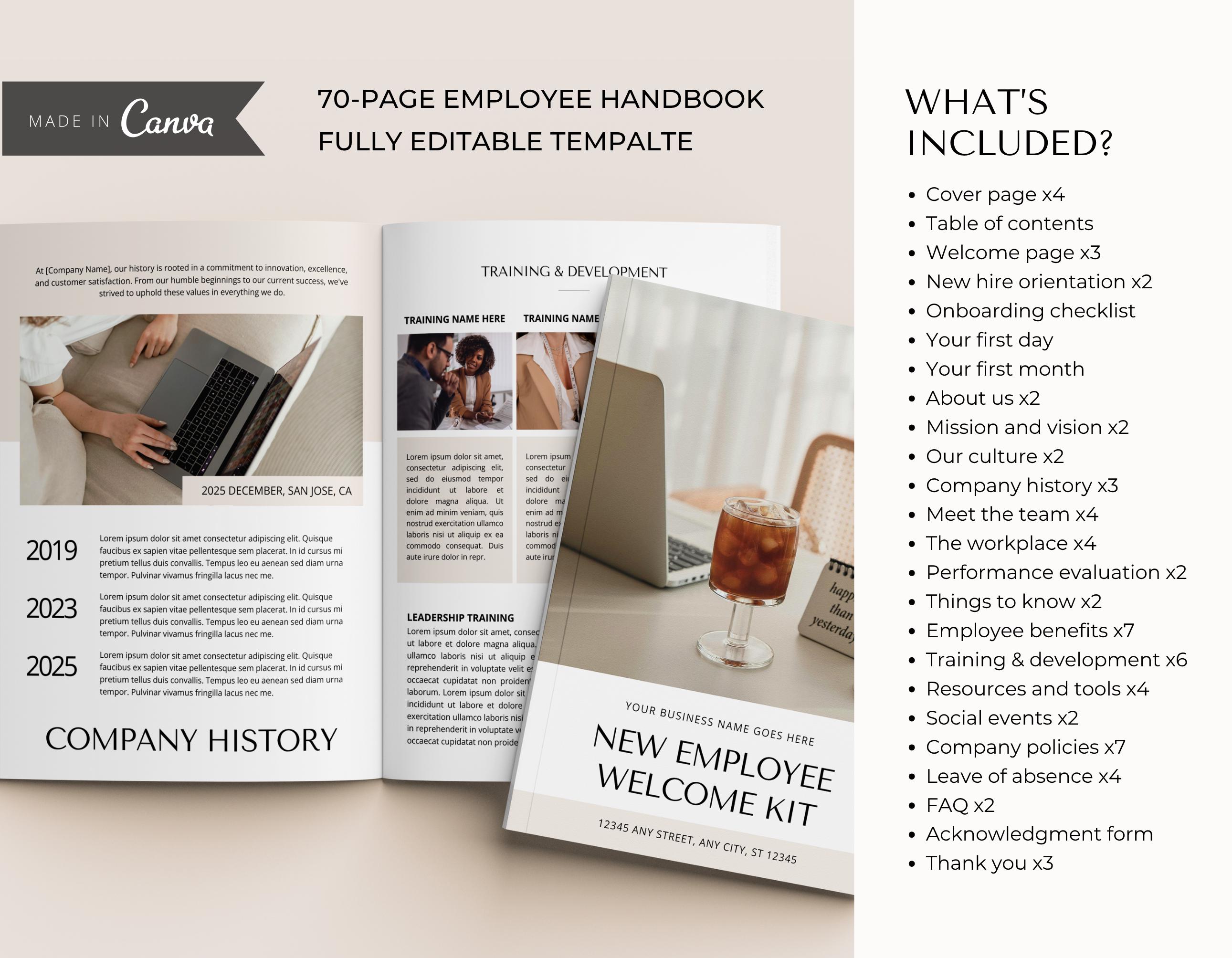 Employee Handbook Template | Training Manual Template | Employee ...