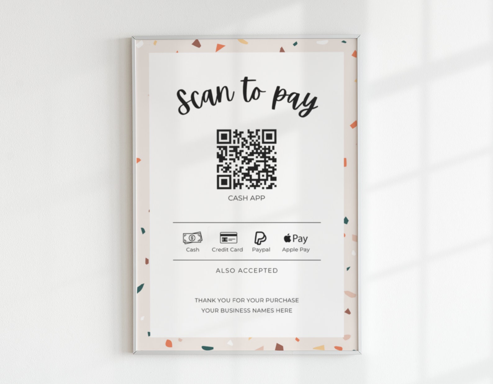Scan to Pay Sign | QR Code Sign | Printable Payment Sign | Accepted ...