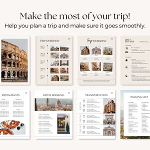 Travel Itinerary Template | Printable Travel Guide | Travel Agent ...