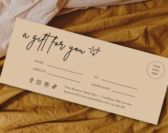 Gift Certificate Template | DIY Gift Card | Printable Gift Voucher ...