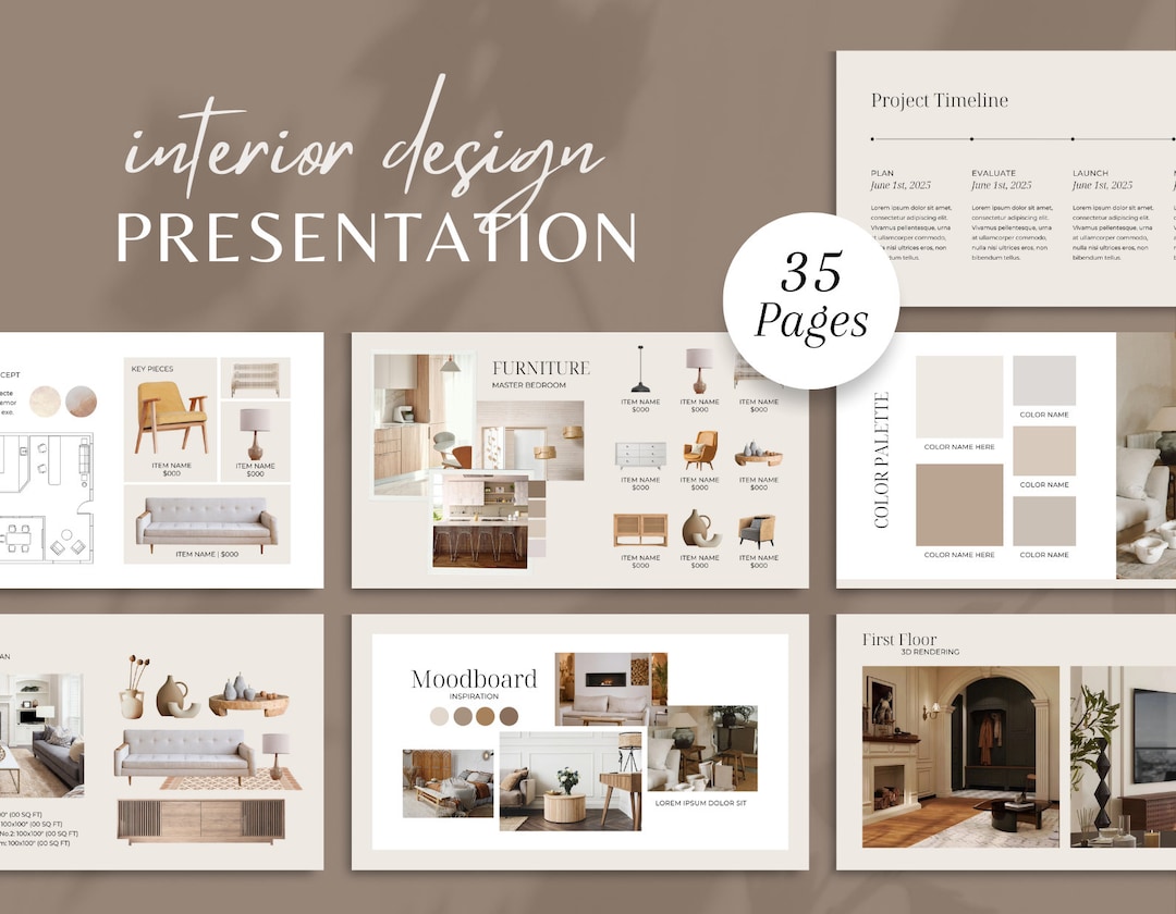 Interior Design Template | Client Presentation Template | Interior ...