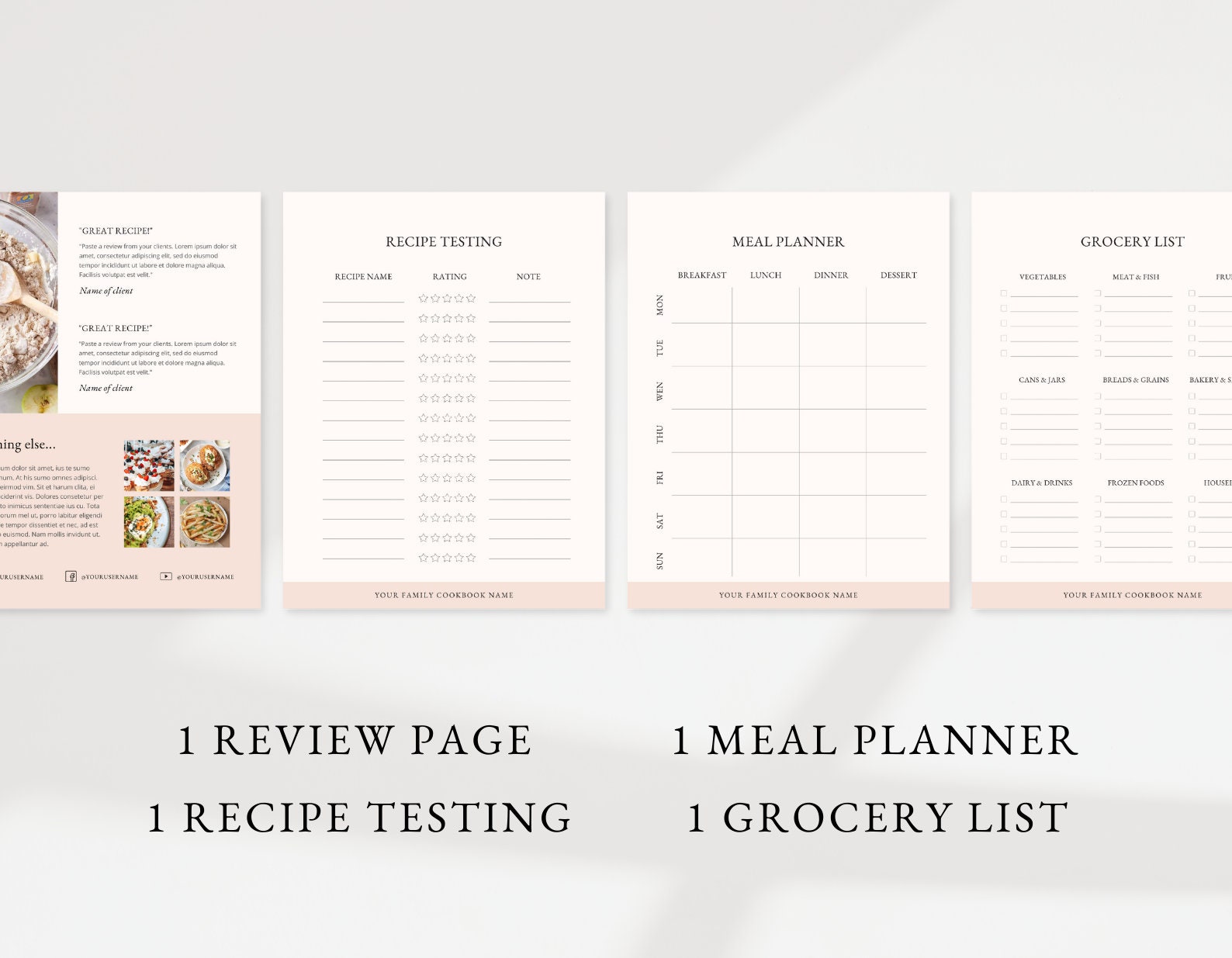 Cookbook Template Recipe Book Template Editable Canva - Etsy