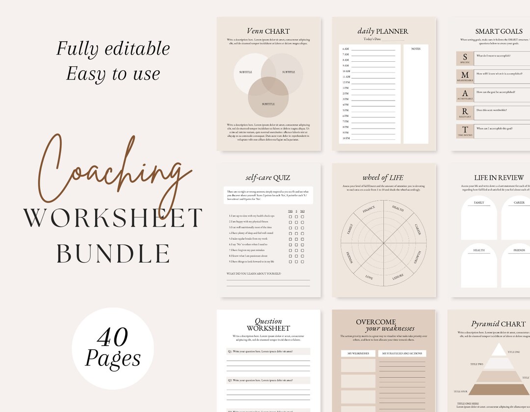 Coaching Worksheet Templates | Coaching Ebook Templates | Lead Magnet ...