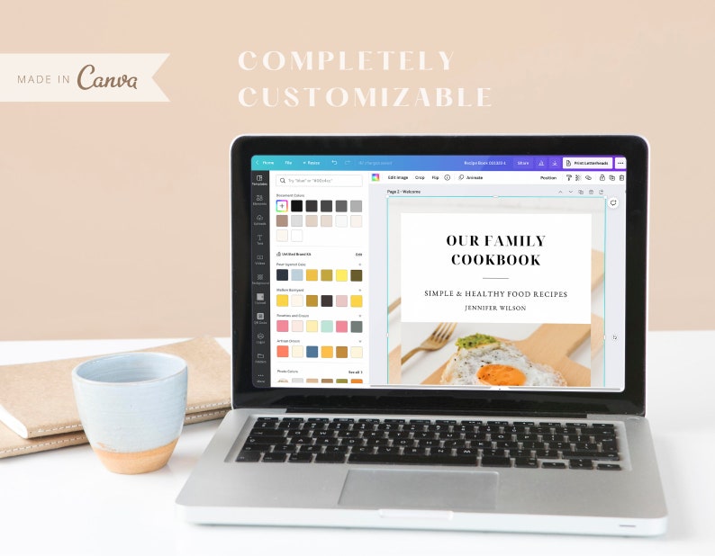 Cookbook Template Recipe Book Template Editable Canva - Etsy