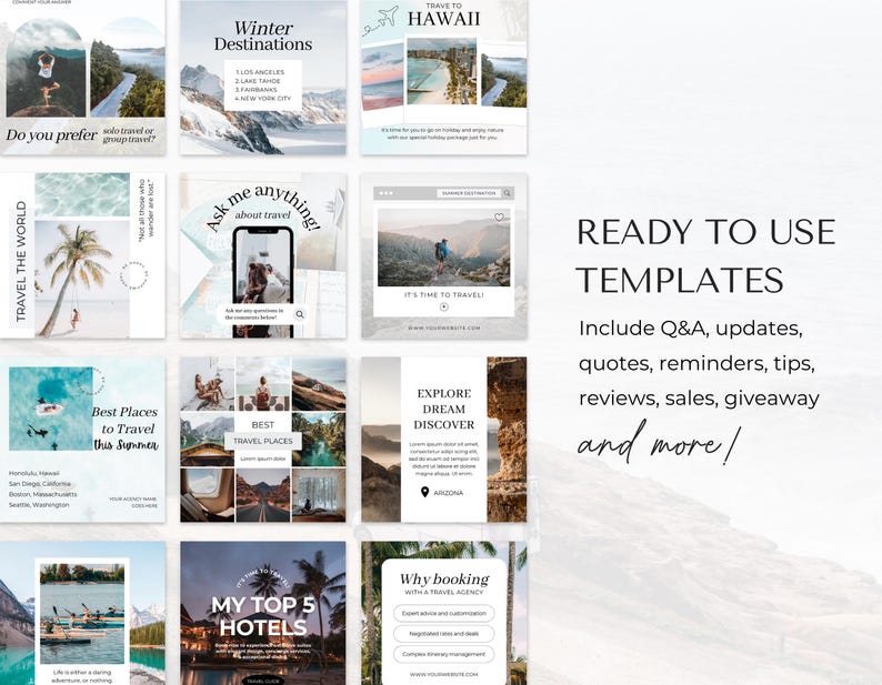 Travel Instagram Templates | Travel Agent Instagram Post | Travel ...