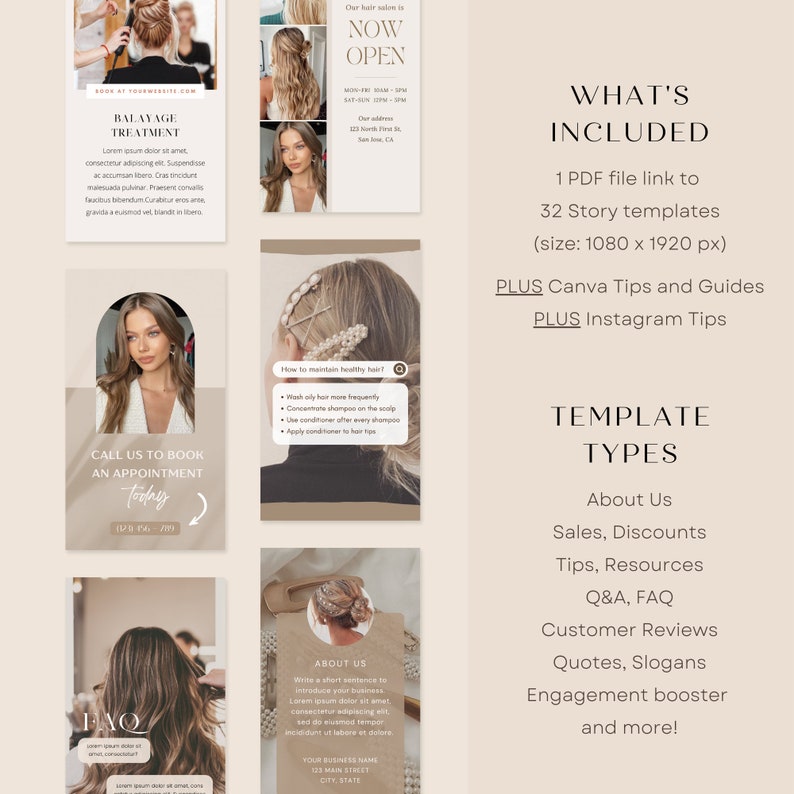 Hair Stylist Instagram Story Template Hair Beauty Salon - Etsy