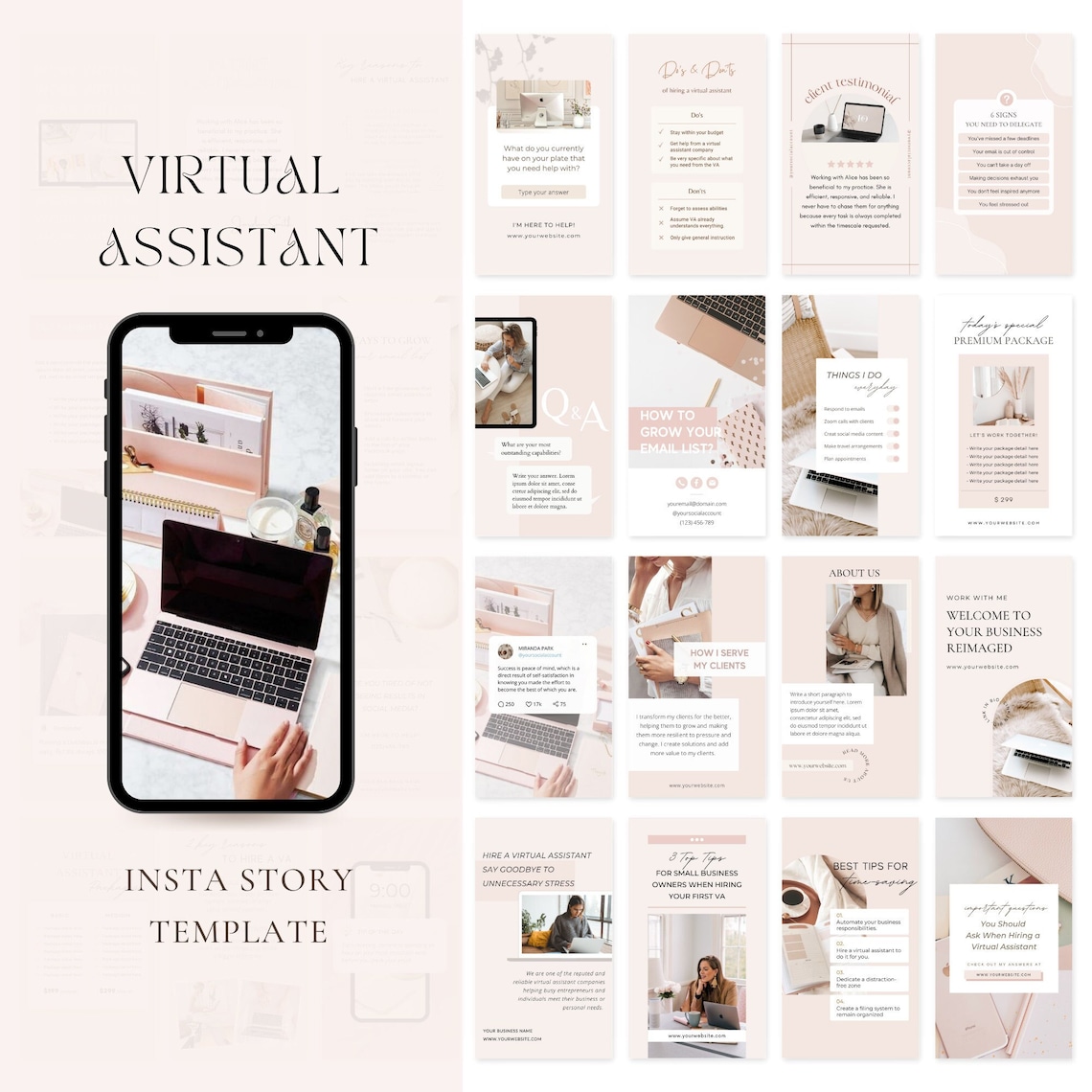 Virtual Assistant Instagram Templates | VA Instagram Story | VA Social ...