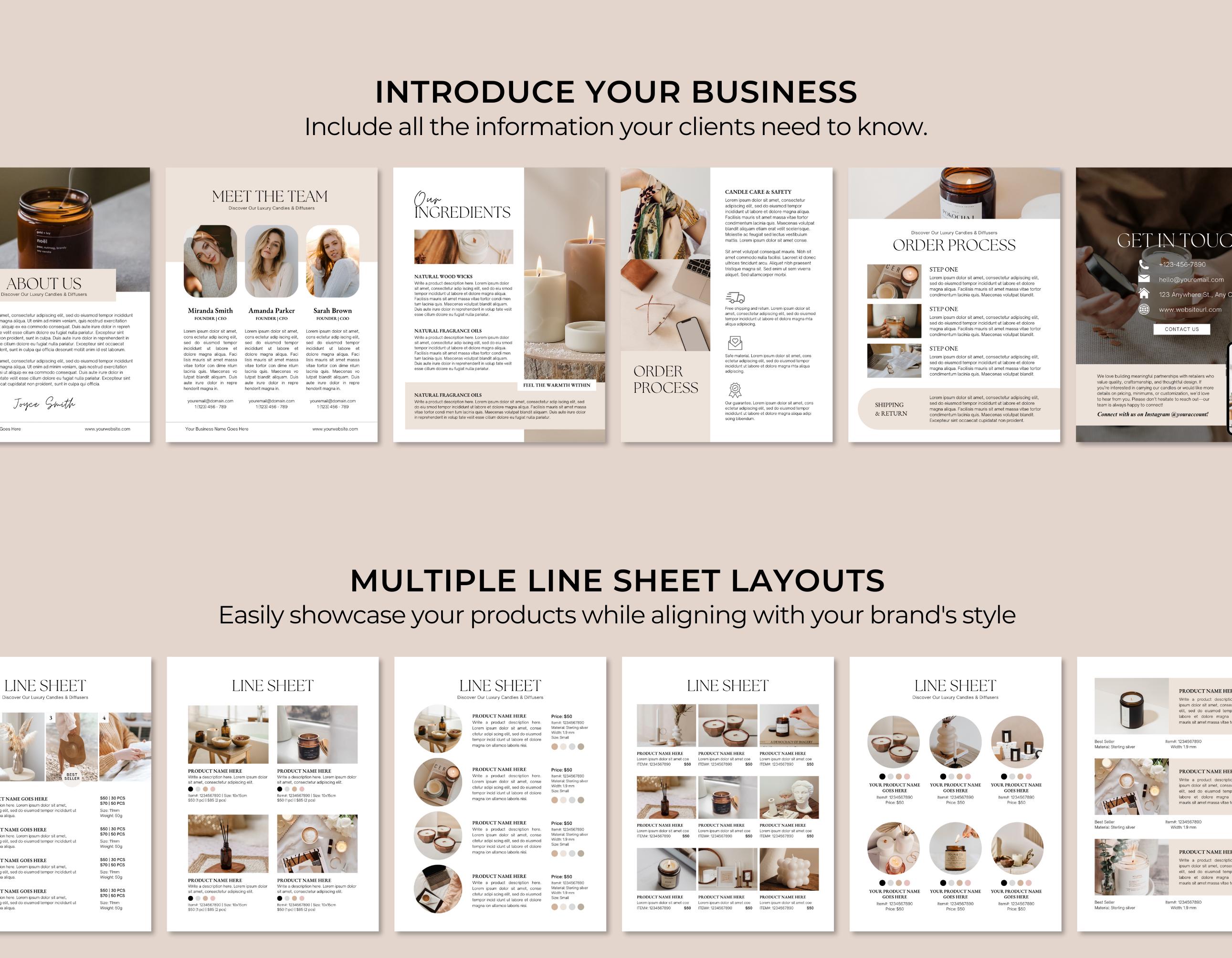 Wholesale Line Sheet Template | Business Catalog Template | Etsy ...