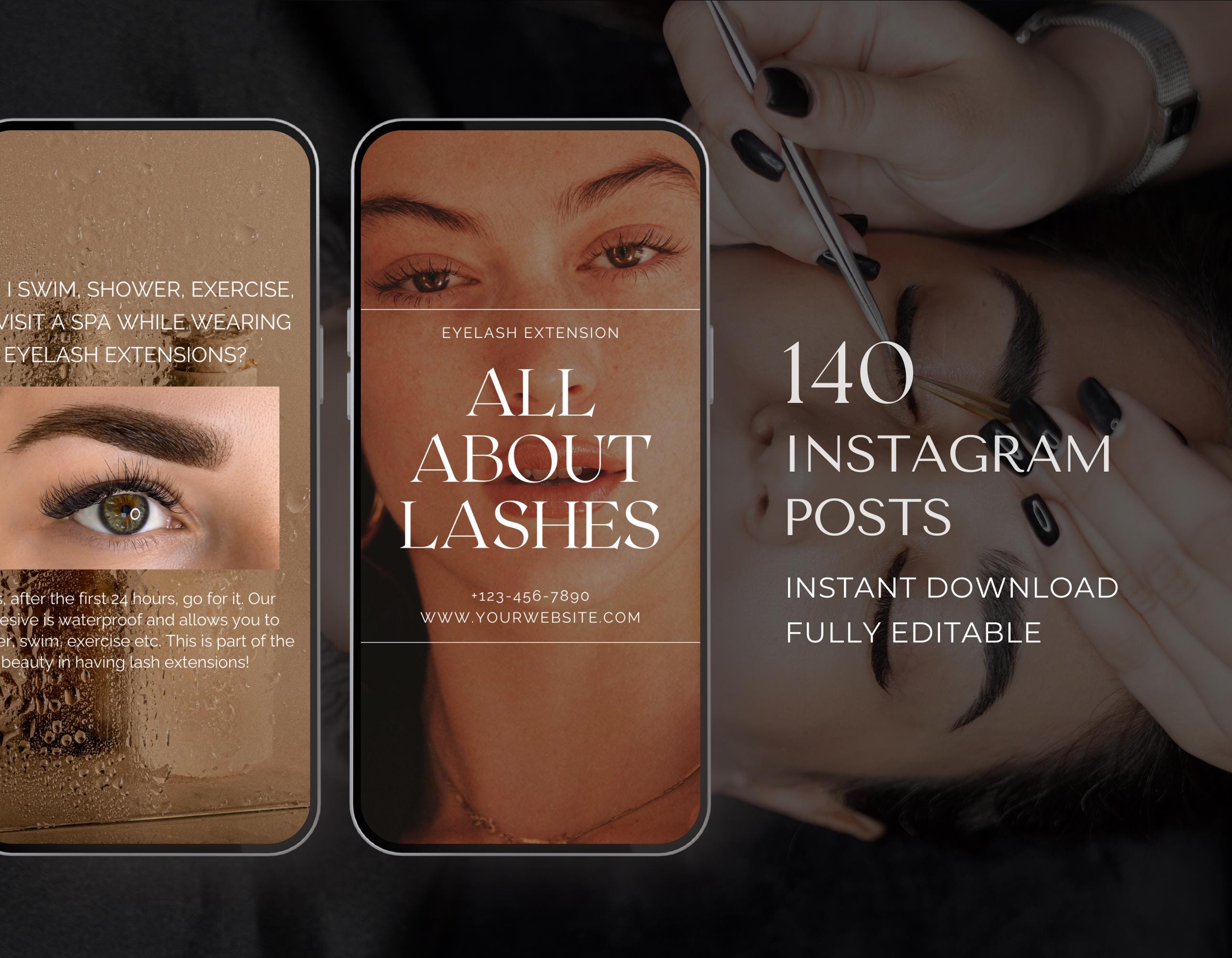 Lash Tech Instagram Post Template | Lash Extension | Story Highlight ...
