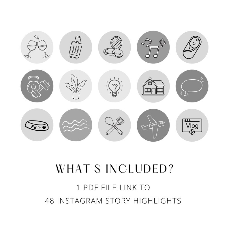 48 Gray Instagram Highlight Covers Instagram Story Highlight - Etsy
