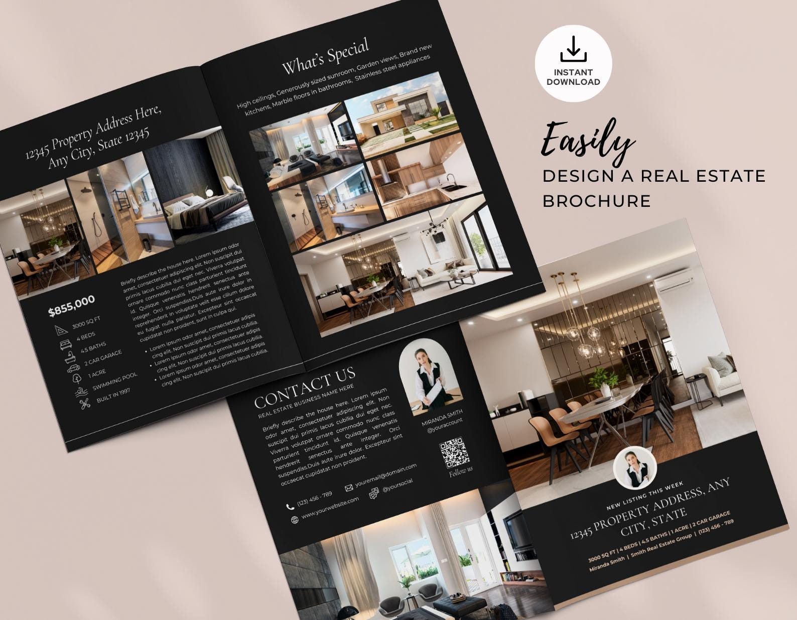 Real Estate Brochure | Open House Flyer Template|real Estate Marketing ...