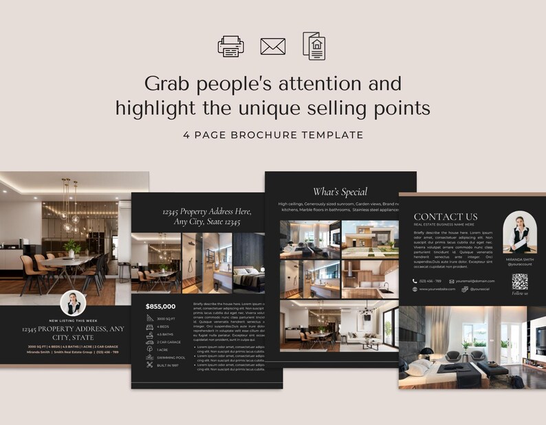 Real Estate Brochure | Open House Flyer Template|real Estate Marketing ...