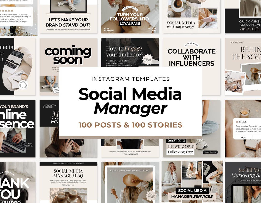 Social Media Manager Templates | Instagram Posts and Stories ...